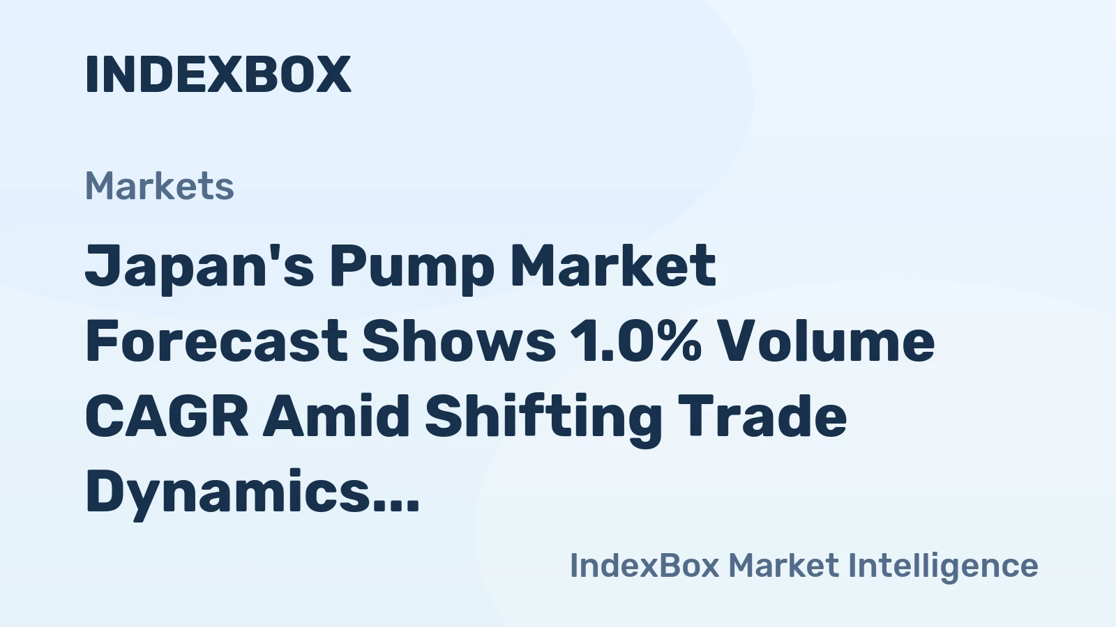 Japan's Pump Market Forecast Shows 1.0% Volume CAGR Amid Shifting Trade Dynamics
