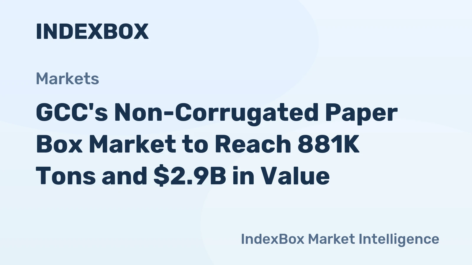 GCC's Non-Corrugated Paper Box Market to Reach 881K Tons and $2.9B in Value