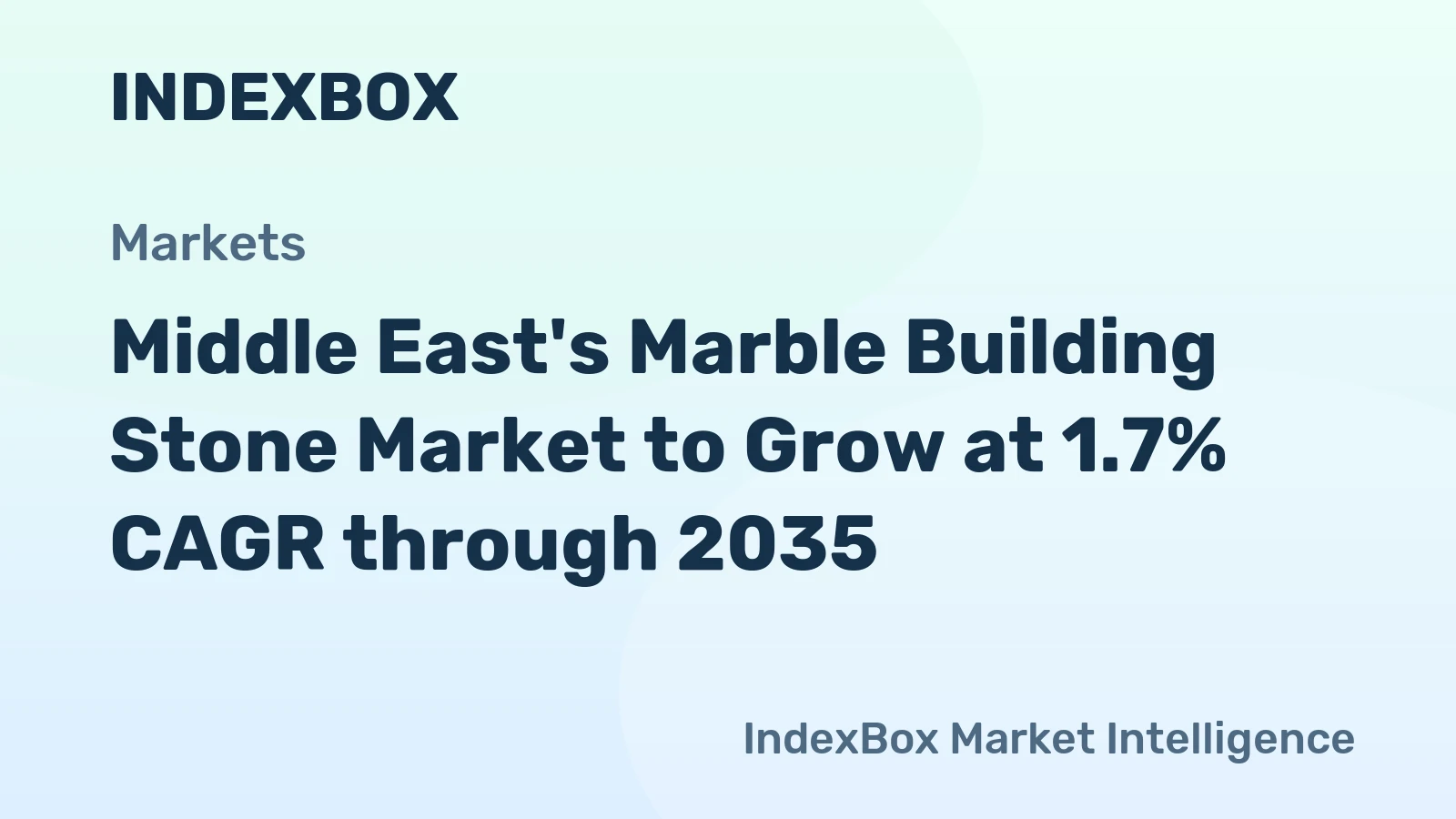 Middle East's Marble Building Stone Market to Grow at 1.7% CAGR through 2035