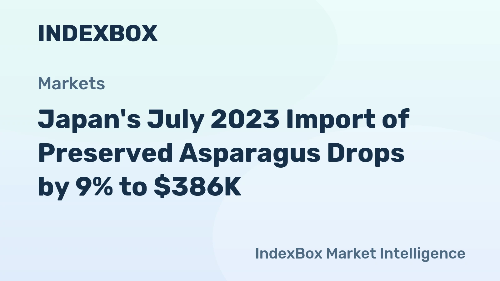 Japan's July 2023 Import of Preserved Asparagus Drops by 9% to $386K