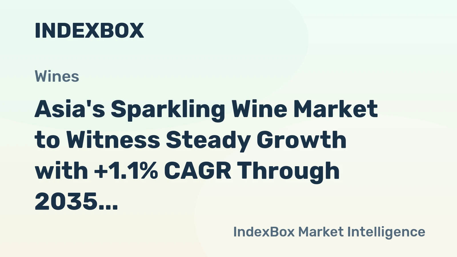 Asia's Sparkling Wine Market to Witness Steady Growth with +1.1% CAGR Through 2035, Reaching $16.1B in Value