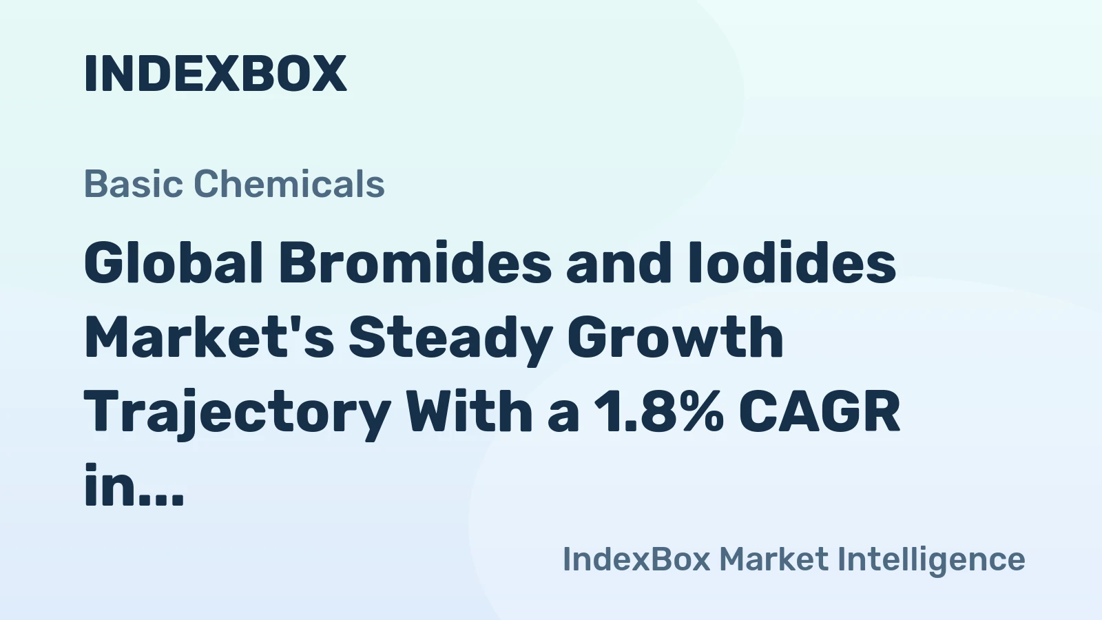 Global Bromides and Iodides Market's Steady Growth Trajectory With a 1.8% CAGR in Value