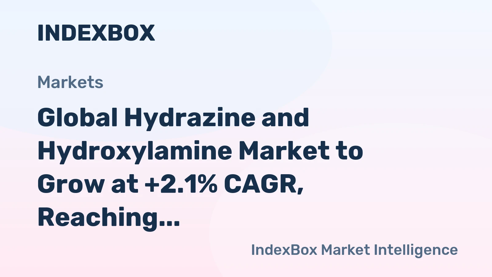 Global Hydrazine and Hydroxylamine Market to Grow at +2.1% CAGR, Reaching $528M by 2035