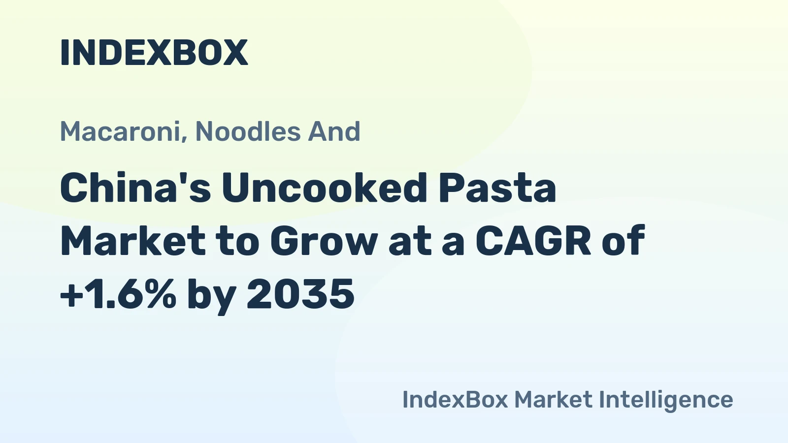 China's Uncooked Pasta Market to Grow at a CAGR of +1.6% by 2035
