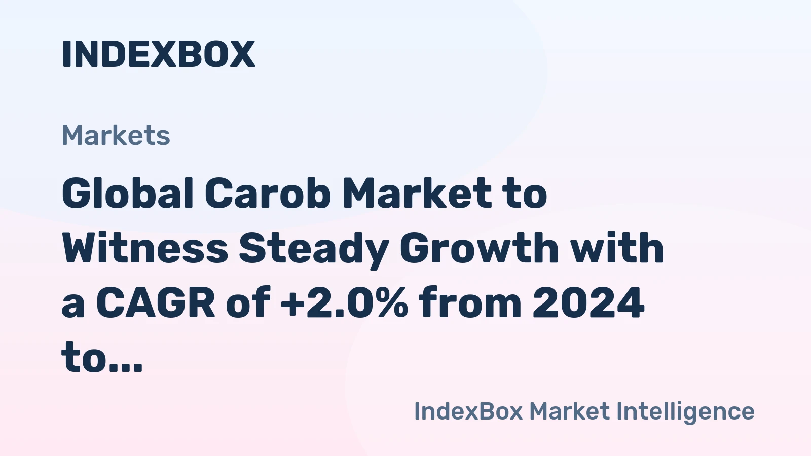 Global Carob Market to Witness Steady Growth with a CAGR of +2.0% from 2024 to 2035