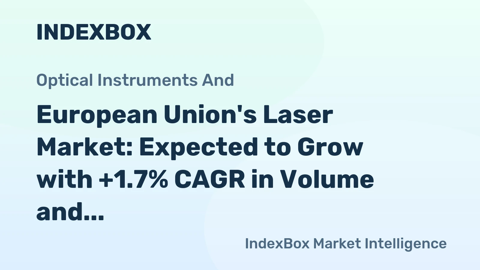 European Union's Laser Market: Expected to Grow with +1.7% CAGR in Volume and +3.3% CAGR in Value by 2035