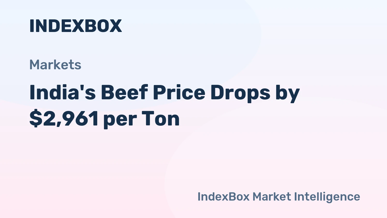 India's Beef Price Drops by $2,961 per Ton