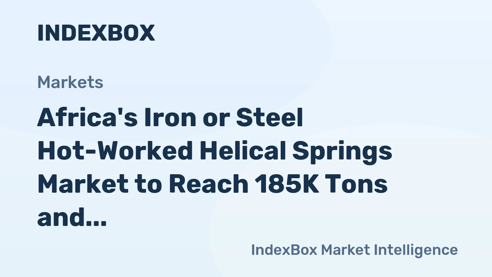 Africa's Iron or Steel Hot-Worked Helical Springs Market to Reach 185K Tons and $840M by 2035