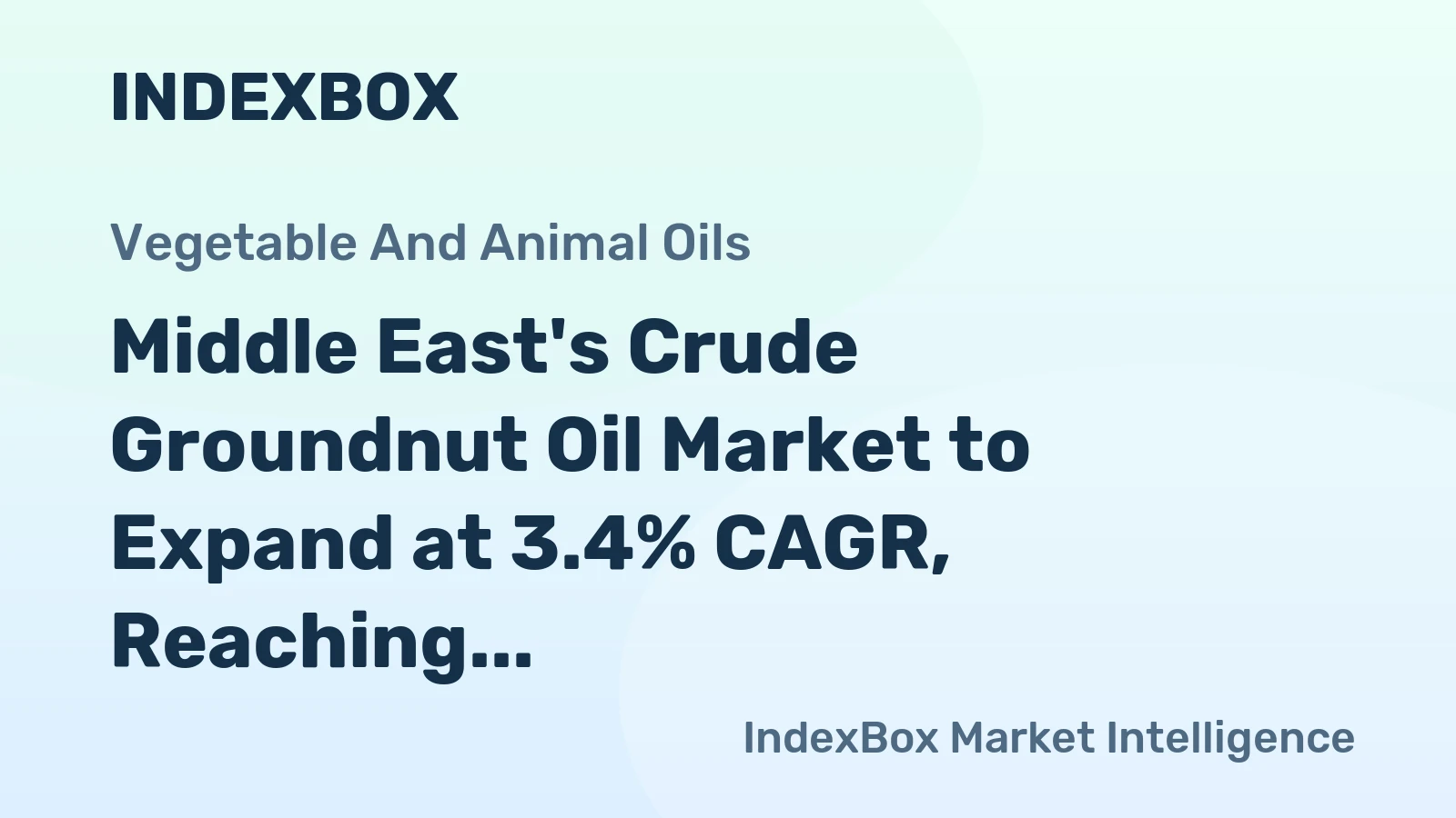 Middle East's Crude Groundnut Oil Market to Expand at 3.4% CAGR, Reaching 20K Tons by 2035