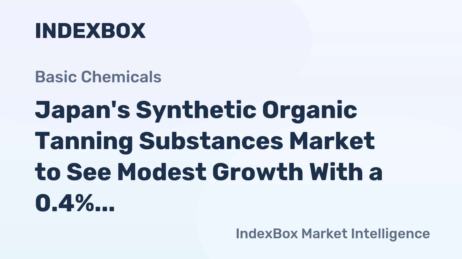 Japan's Synthetic Organic Tanning Substances Market to See Modest Growth With a 0.4% Volume CAGR Through 2035