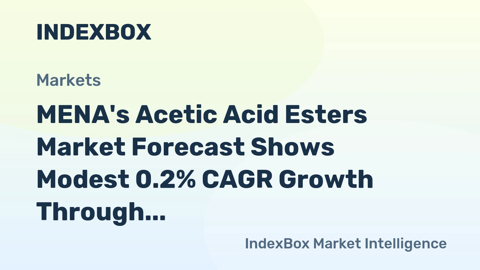 MENA's Acetic Acid Esters Market Forecast Shows Modest 0.2% CAGR Growth Through 2035