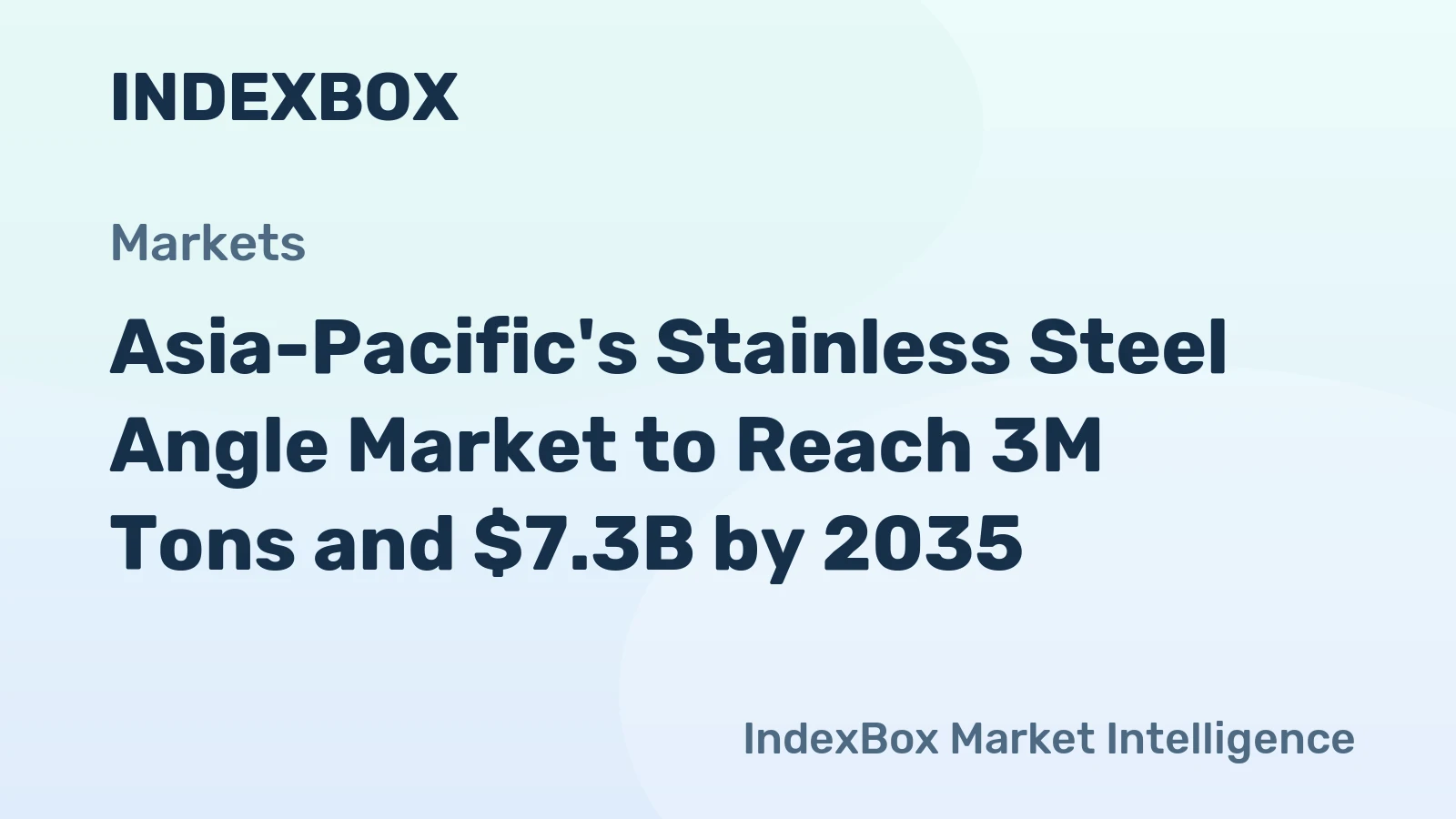 Asia-Pacific's Stainless Steel Angle Market to Reach 3M Tons and $7.3B by 2035