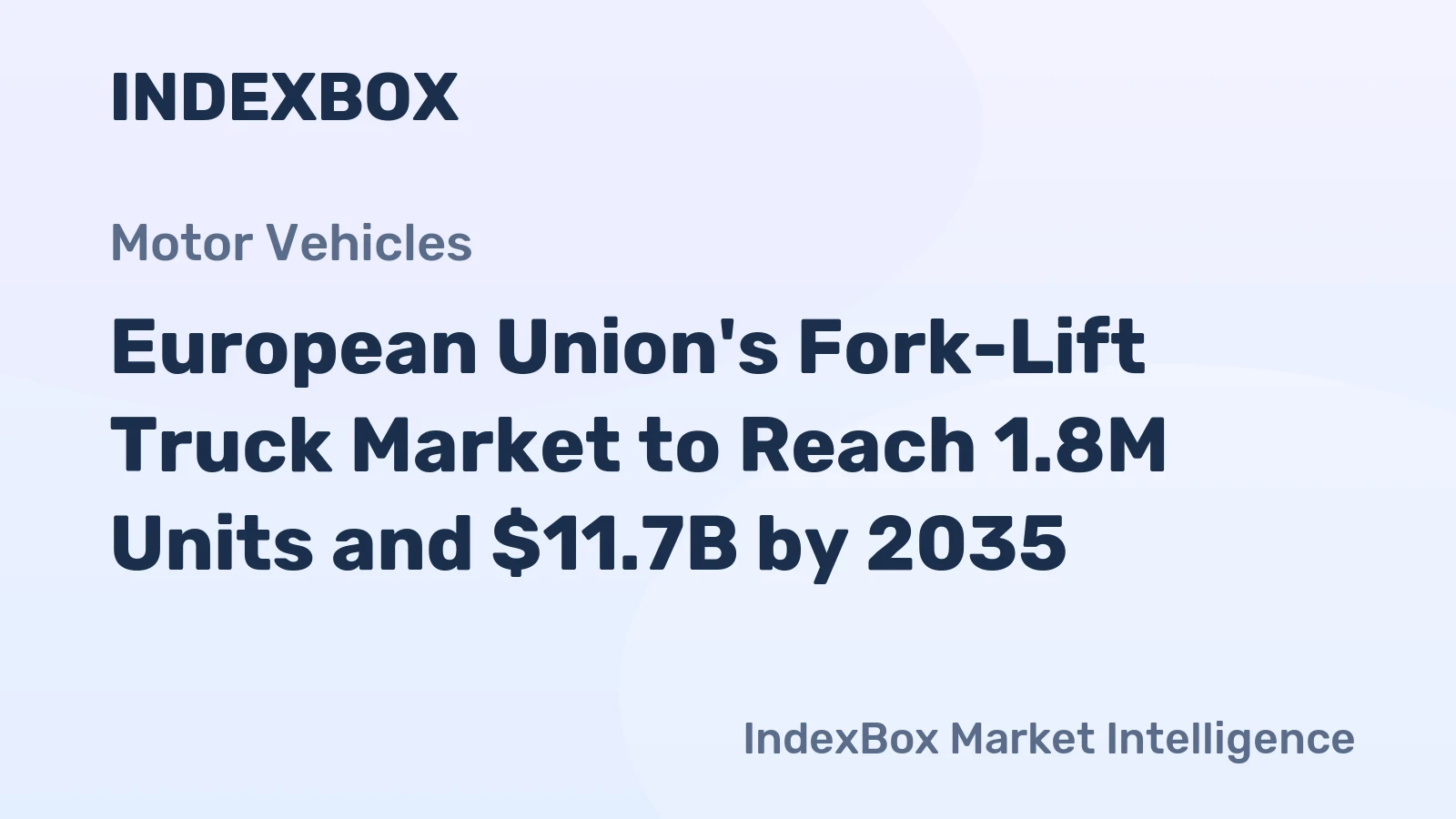 European Union's Fork-Lift Truck Market to Reach 1.8M Units and $11.7B by 2035