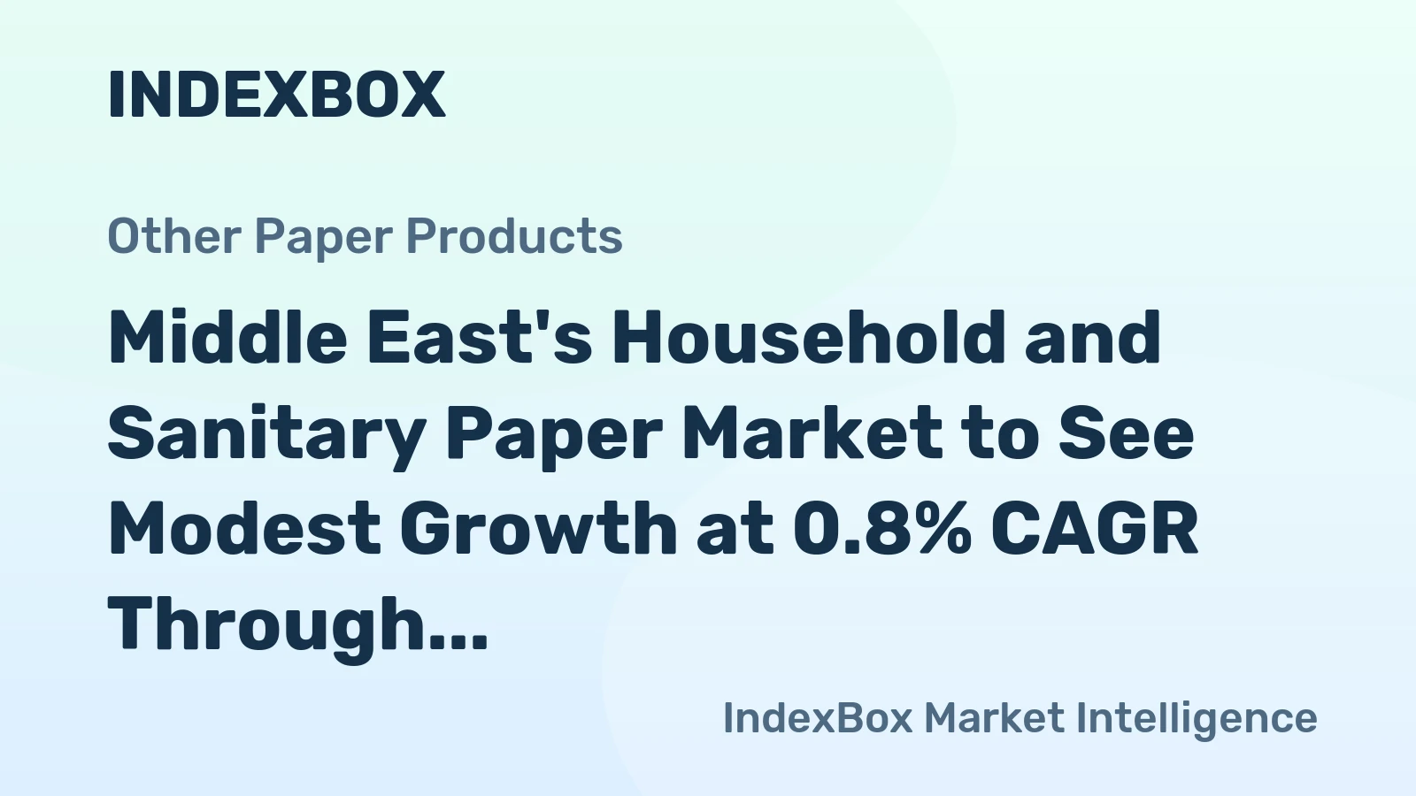 Middle East's Household and Sanitary Paper Market to See Modest Growth at 0.8% CAGR Through 2035