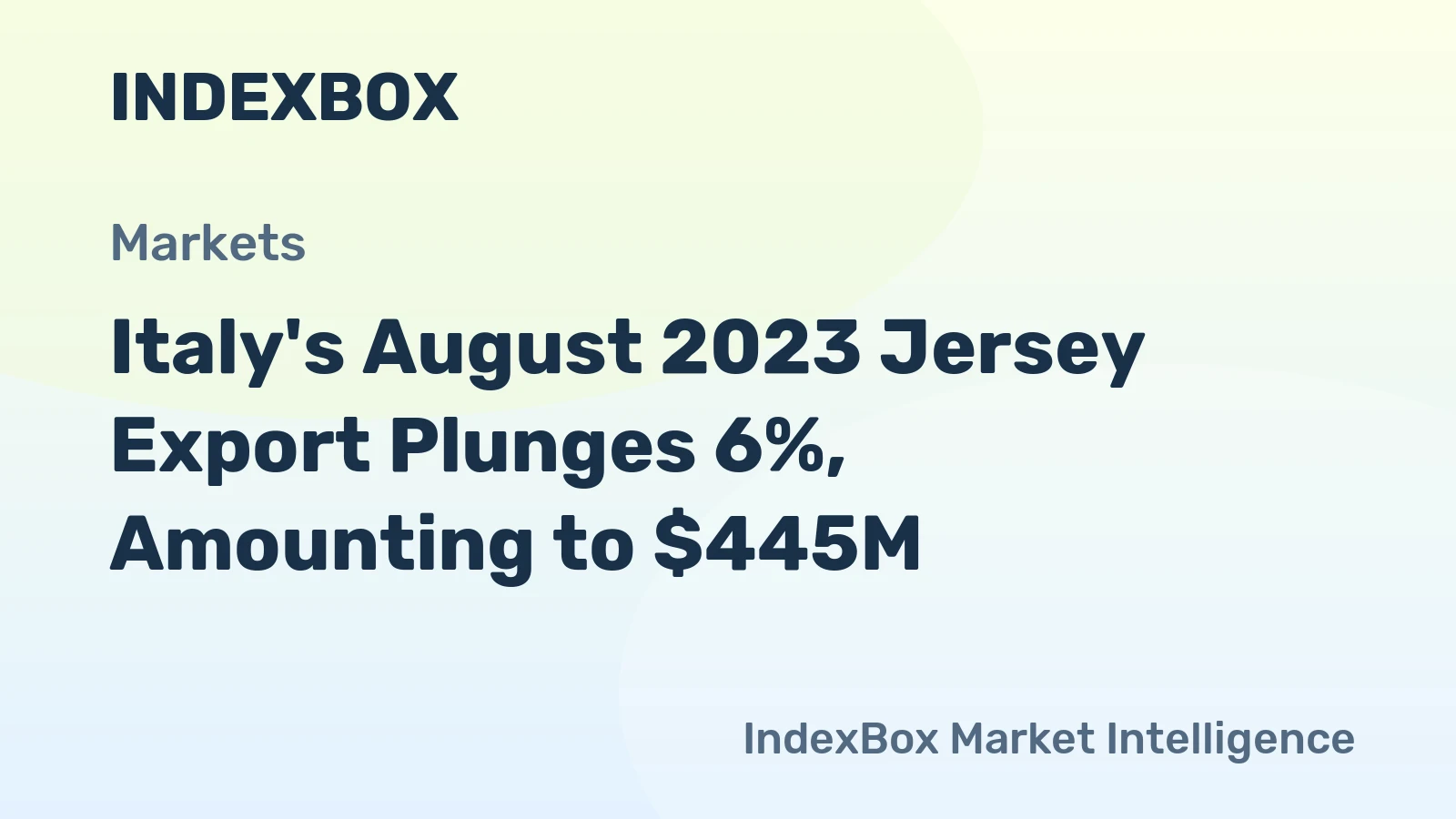 Italy's August 2023 Jersey Export Plunges 6%, Amounting to $445M