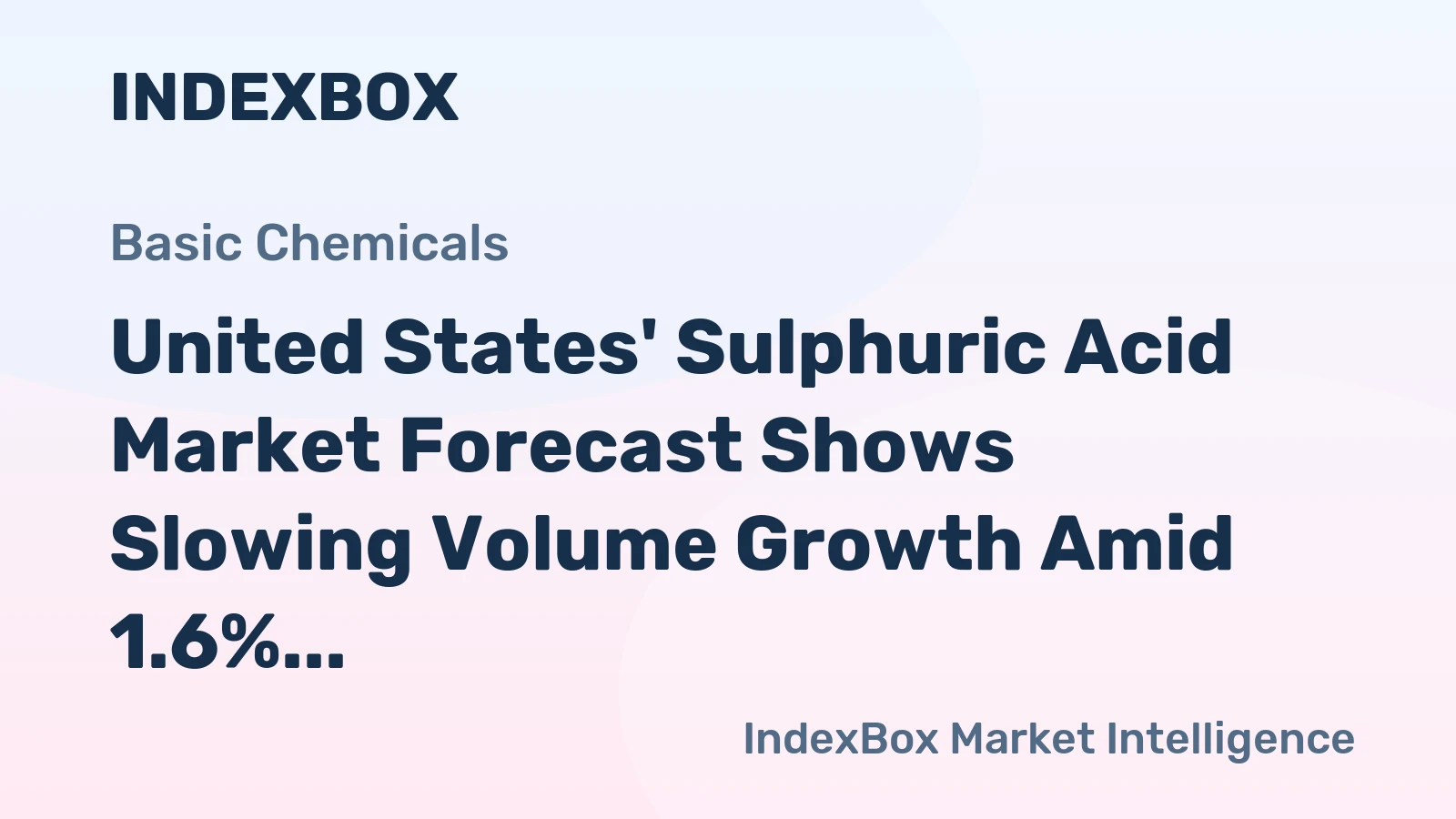 United States' Sulphuric Acid Market Forecast Shows Slowing Volume Growth Amid 1.6% CAGR Value Rise