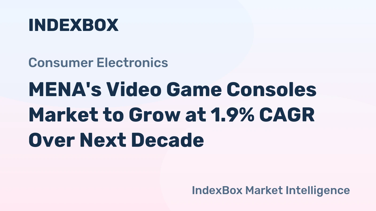 MENA's Video Game Consoles Market to Grow at 1.9% CAGR Over Next Decade
