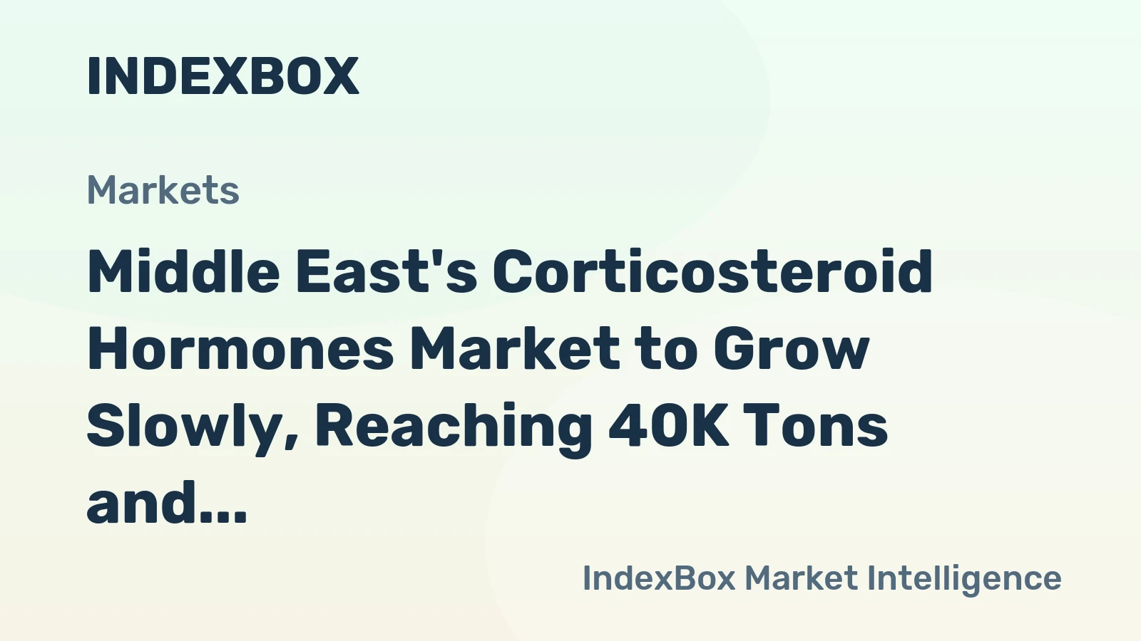 Middle East's Corticosteroid Hormones Market to Grow Slowly, Reaching 40K Tons and $3.4B by 2035
