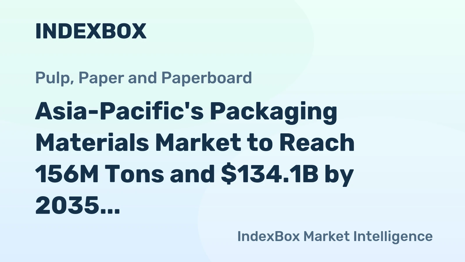 Asia-Pacific's Packaging Materials Market to Reach 156M Tons and $134.1B by 2035