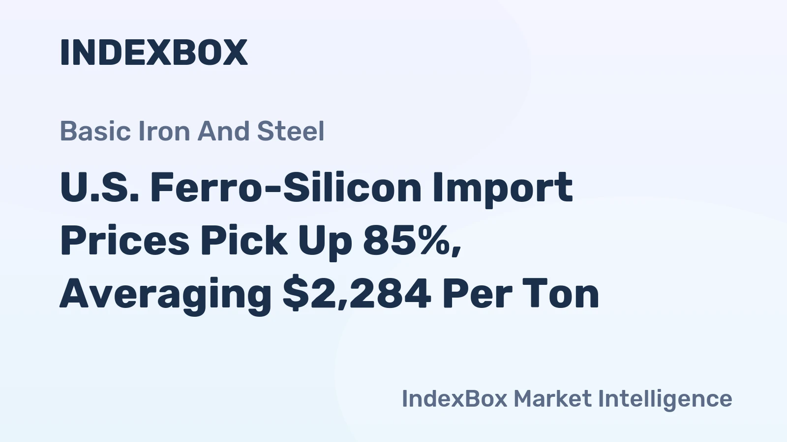 U.S. Ferro-Silicon Import Prices Pick Up 85%, Averaging $2,284 Per Ton