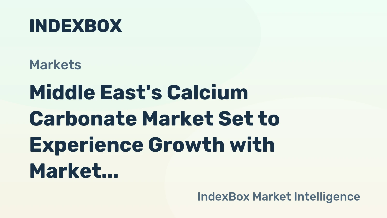 Middle East's Calcium Carbonate Market Set to Experience Growth with Market Volume Reaching 3.2M Tons and Market Value Reaching $584M by 2035