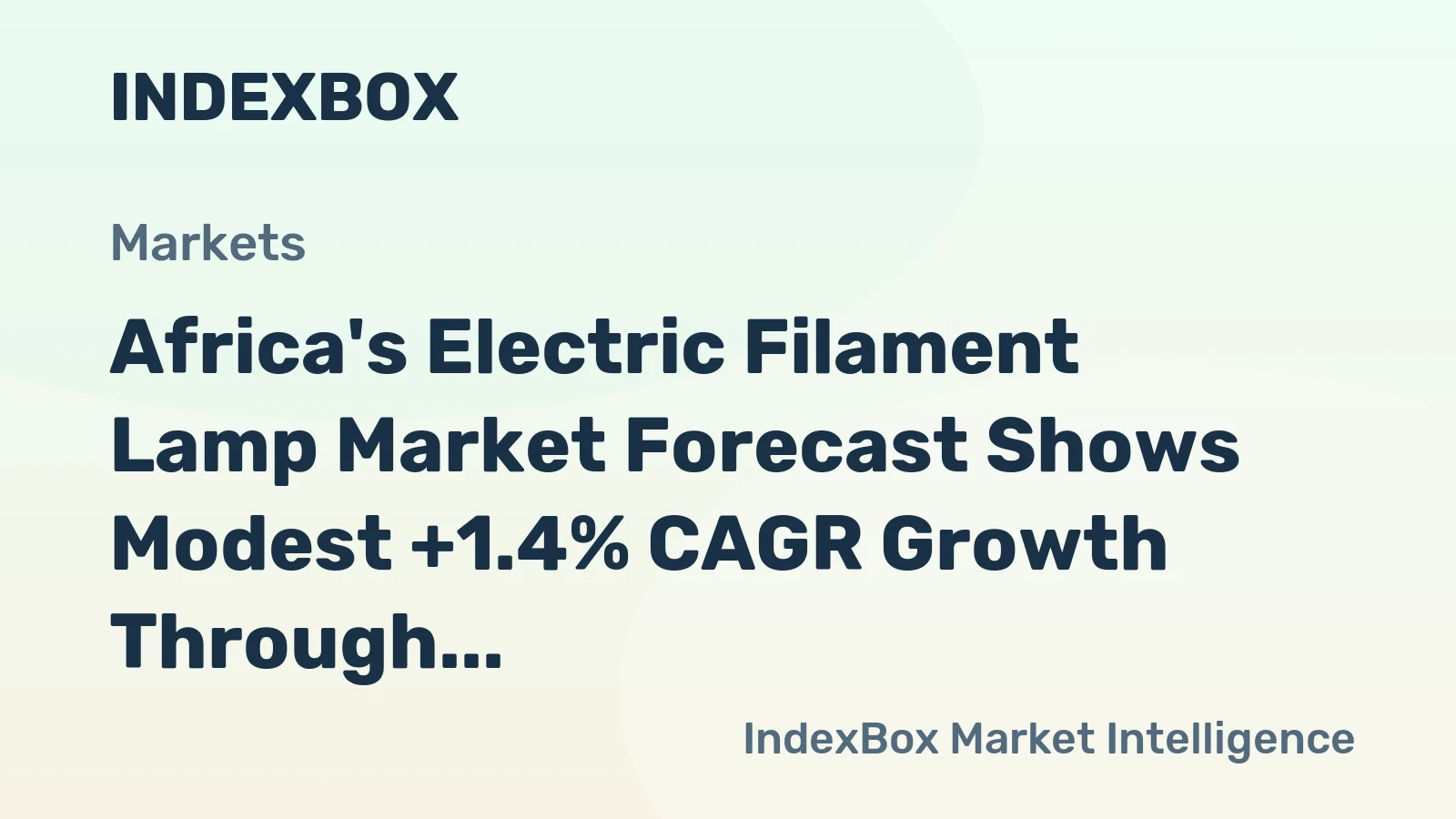 Africa's Electric Filament Lamp Market Forecast Shows Modest +1.4% CAGR Growth Through 2035