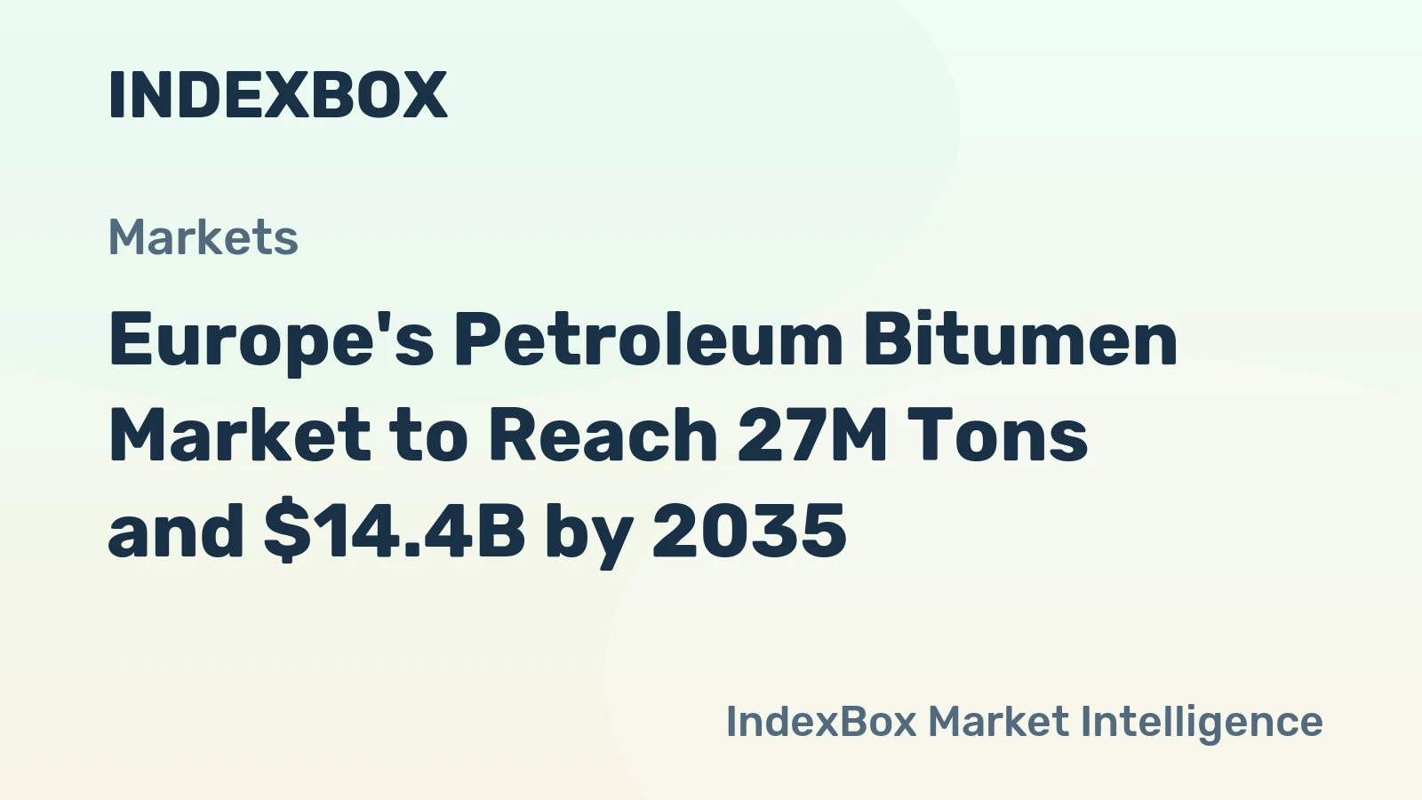 Europe's Petroleum Bitumen Market to Reach 27M Tons and $14.4B by 2035