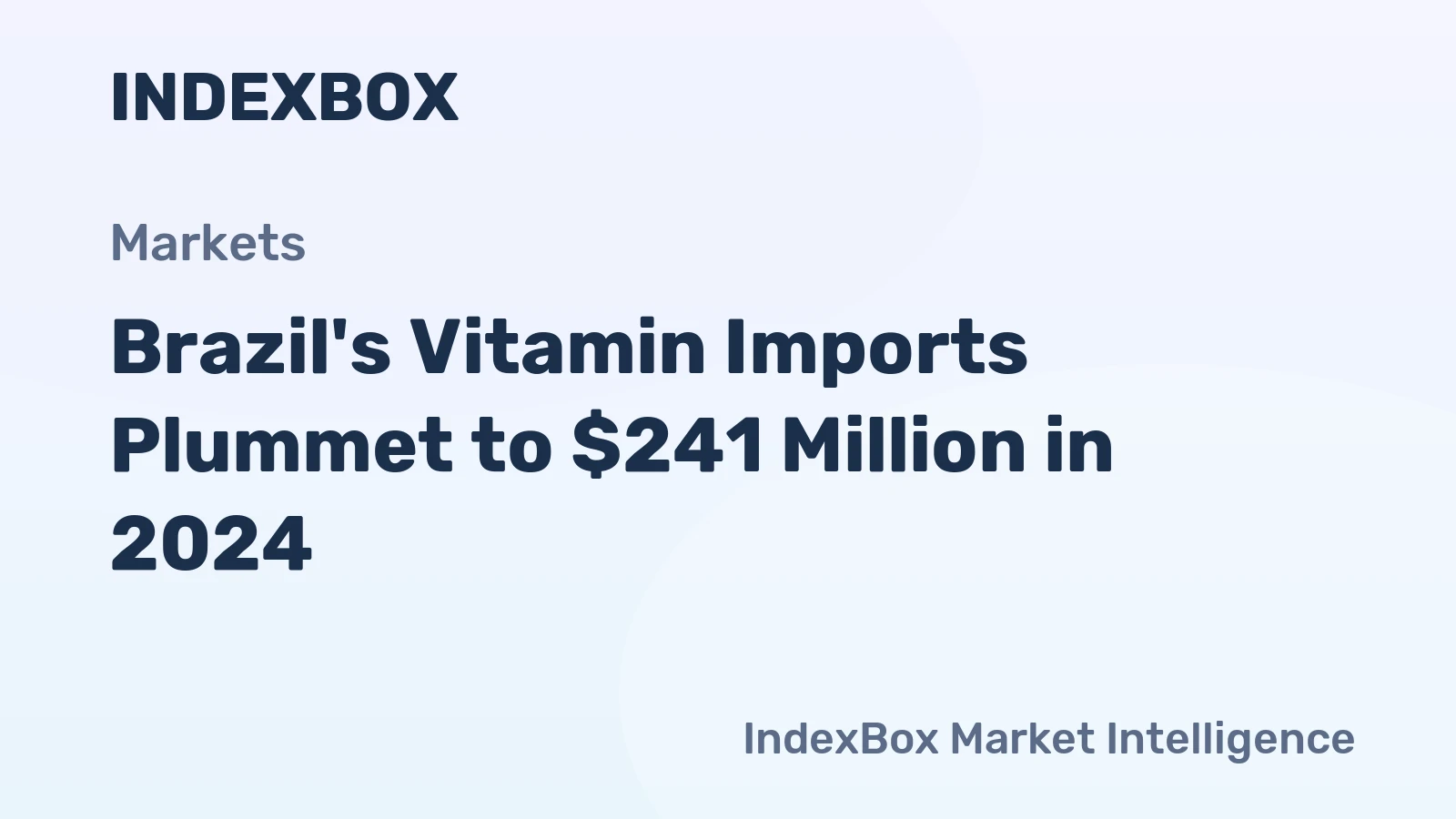 Brazil's Vitamin Imports Plummet to $241 Million in 2024