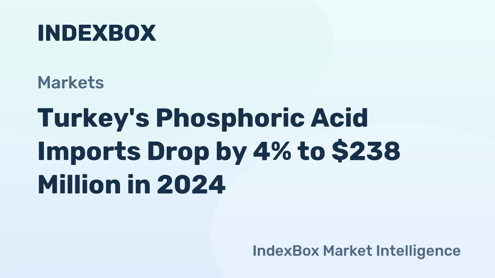 Turkey's Phosphoric Acid Imports Drop by 4% to $238 Million in 2024