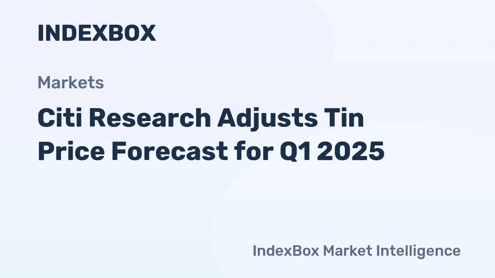 Citi Research Adjusts Tin Price Forecast for Q1 2025