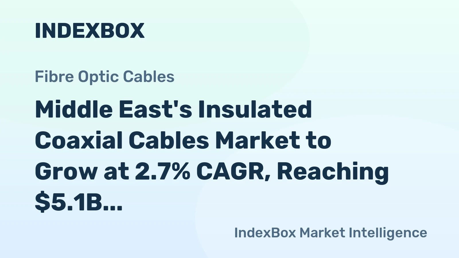 Middle East's Insulated Coaxial Cables Market to Grow at 2.7% CAGR, Reaching $5.1B by 2035