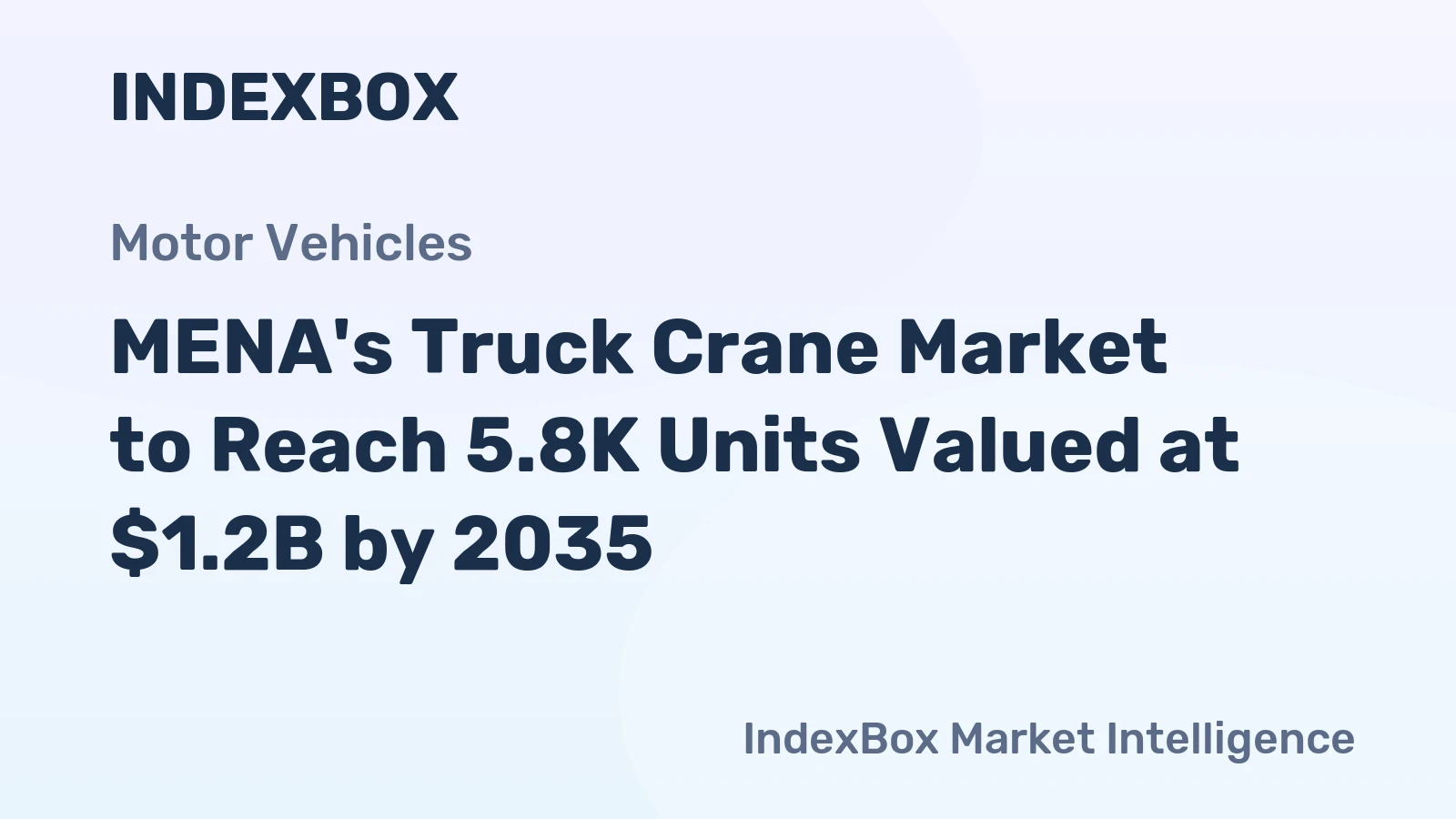 MENA's Truck Crane Market to Reach 5.8K Units Valued at $1.2B by 2035