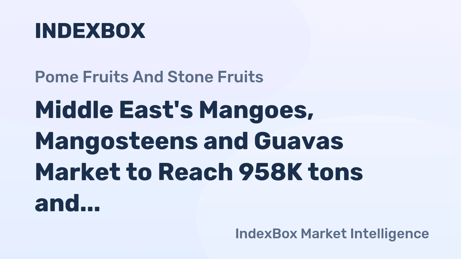 Middle East's Mangoes, Mangosteens and Guavas Market to Reach 958K tons and $1.8B by 2035
