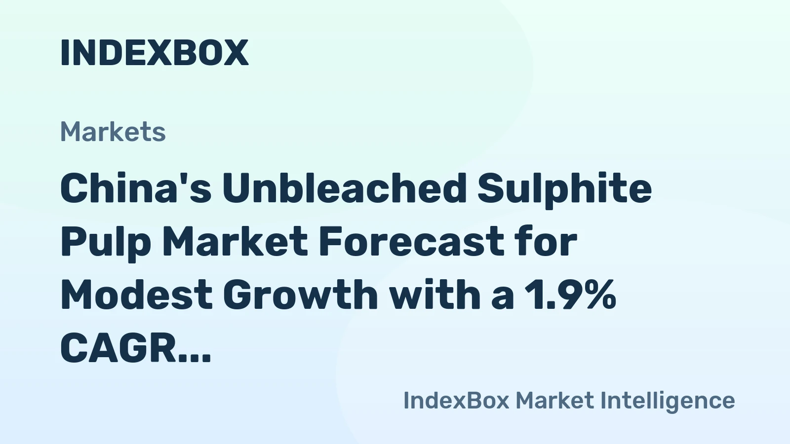 China's Unbleached Sulphite Pulp Market Forecast for Modest Growth with a 1.9% CAGR