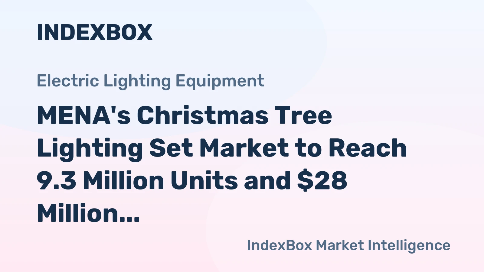 MENA's Christmas Tree Lighting Set Market to Reach 9.3 Million Units and $28 Million by 2035