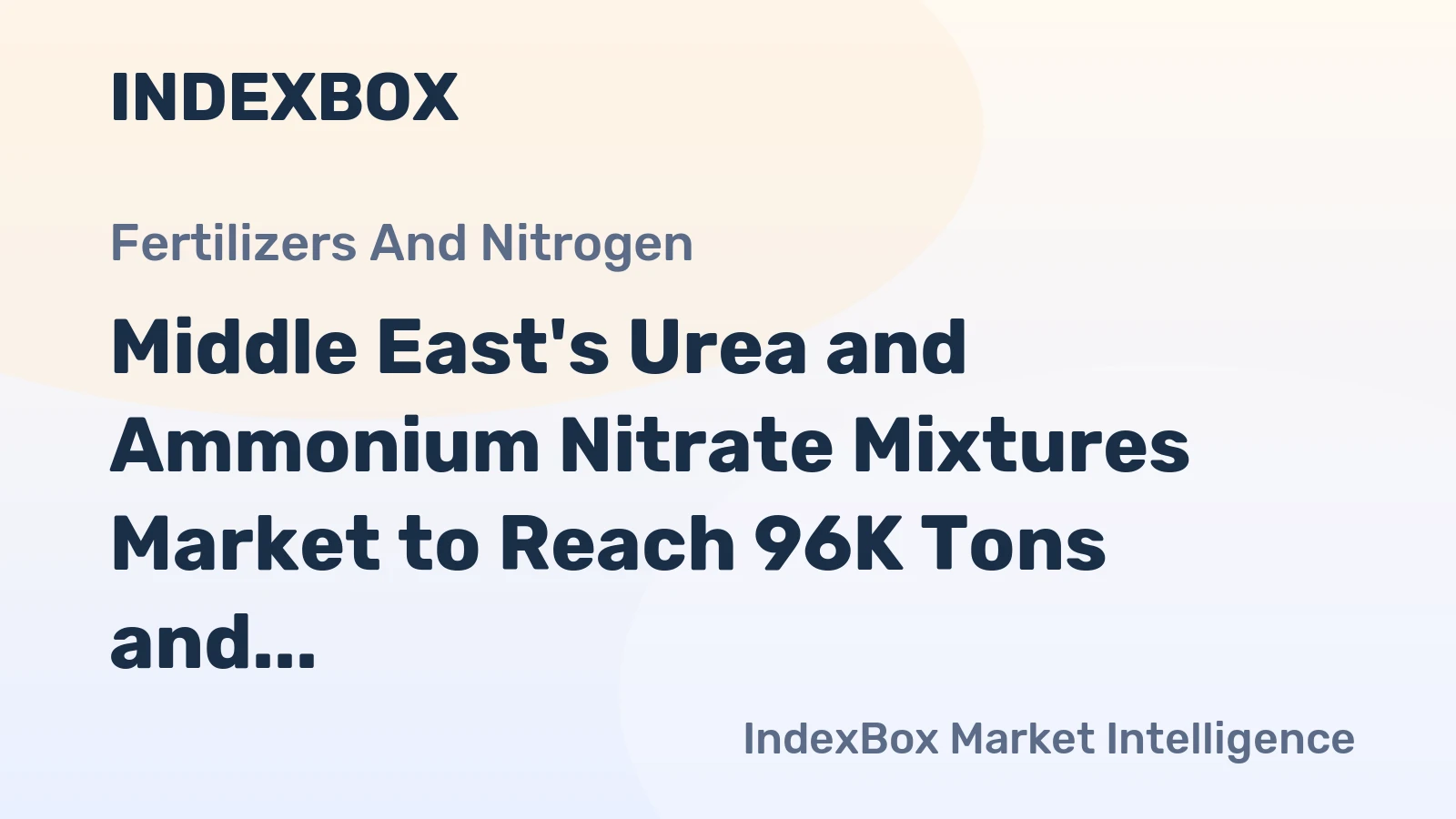Middle East's Urea and Ammonium Nitrate Mixtures Market to Reach 96K Tons and $57M by 2035
