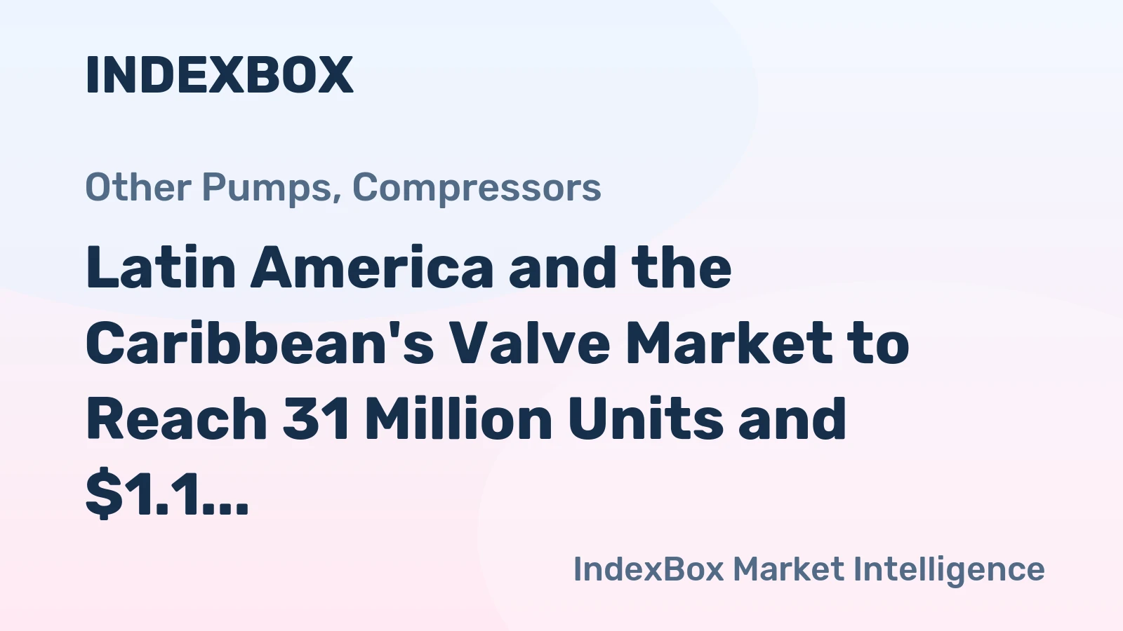 Latin America and the Caribbean's Valve Market to Reach 31 Million Units and $1.1 Billion by 2035