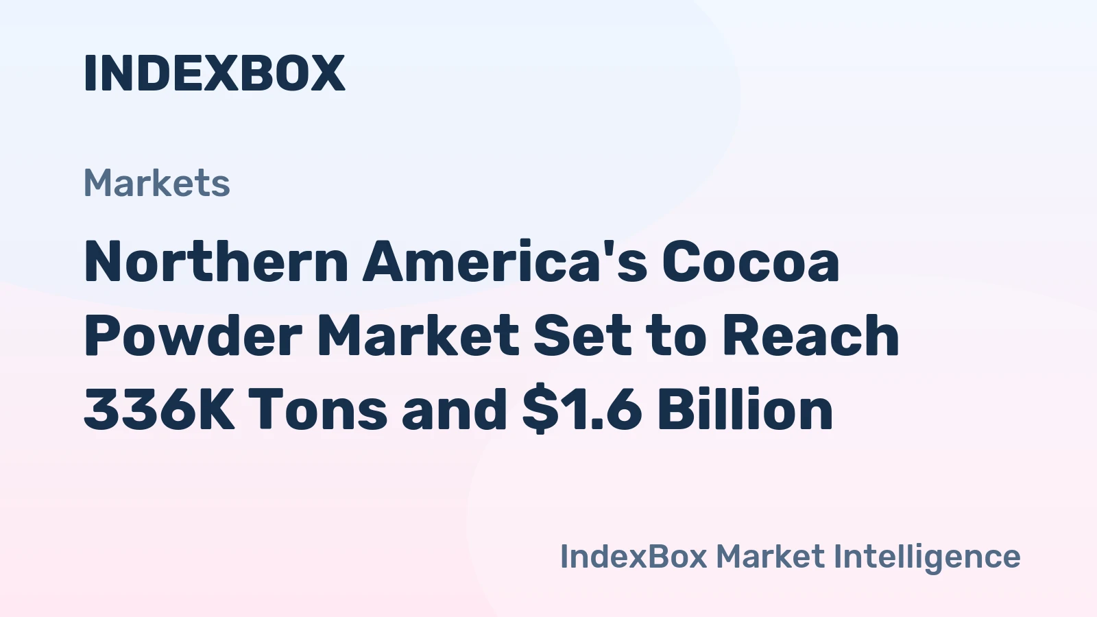 Northern America's Cocoa Powder Market Set to Reach 336K Tons and $1.6 Billion
