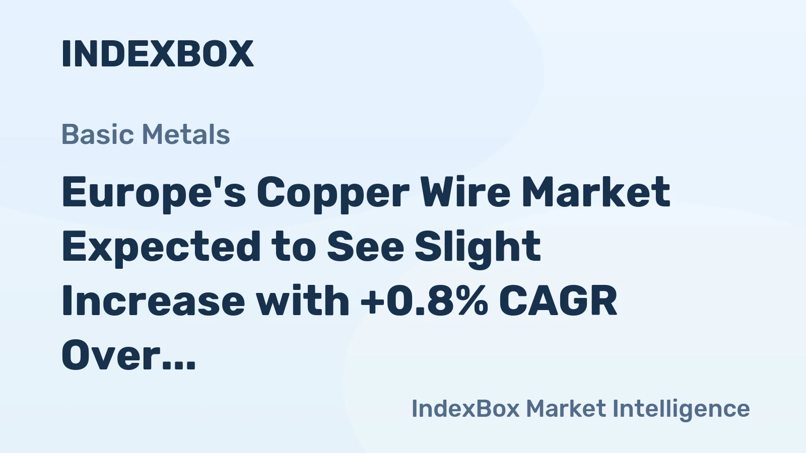 Europe's Copper Wire Market Expected to See Slight Increase with +0.8% CAGR Over Next Decade