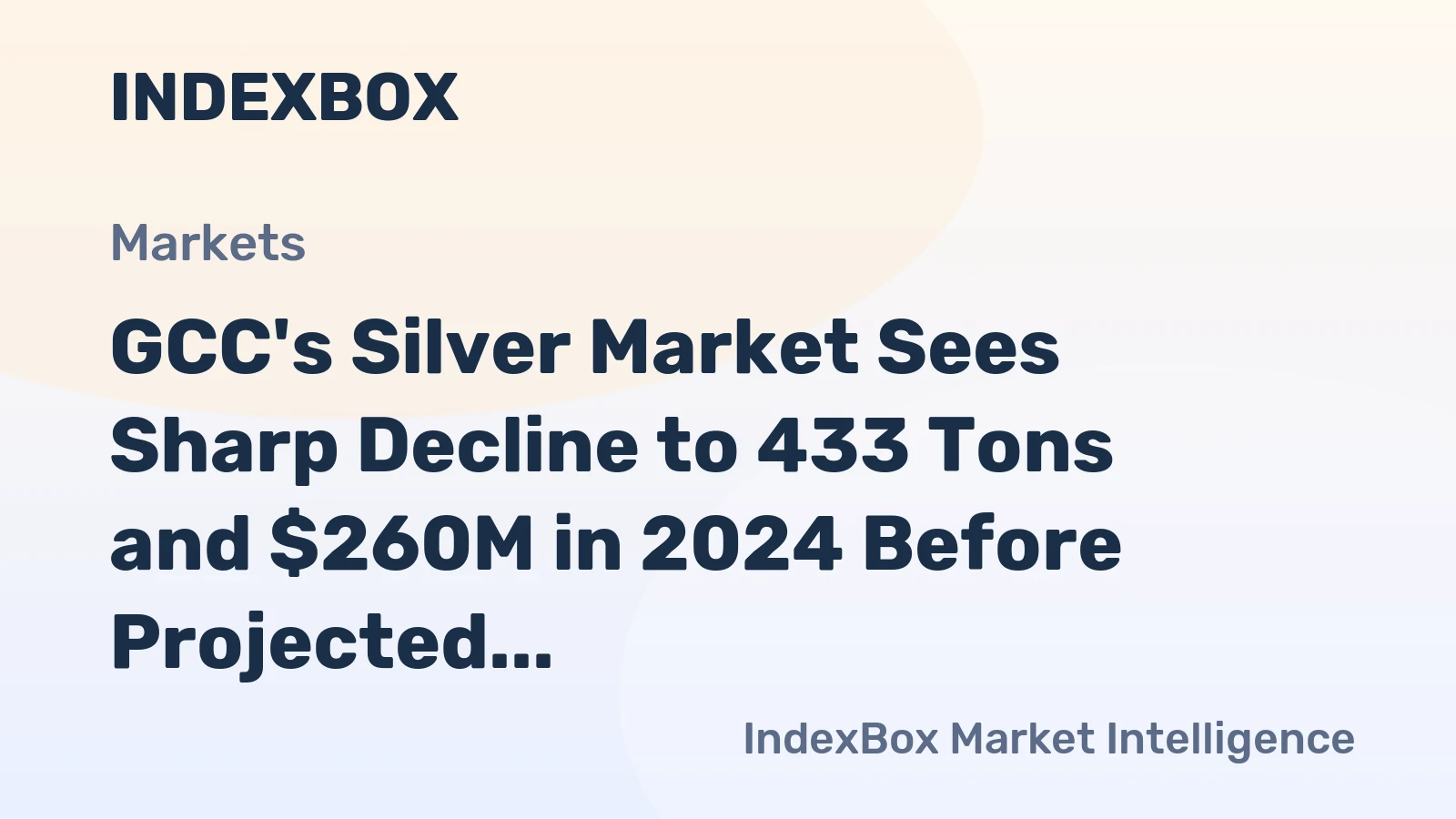 GCC's Silver Market Sees Sharp Decline to 433 Tons and $260M in 2024 Before Projected Steady Growth
