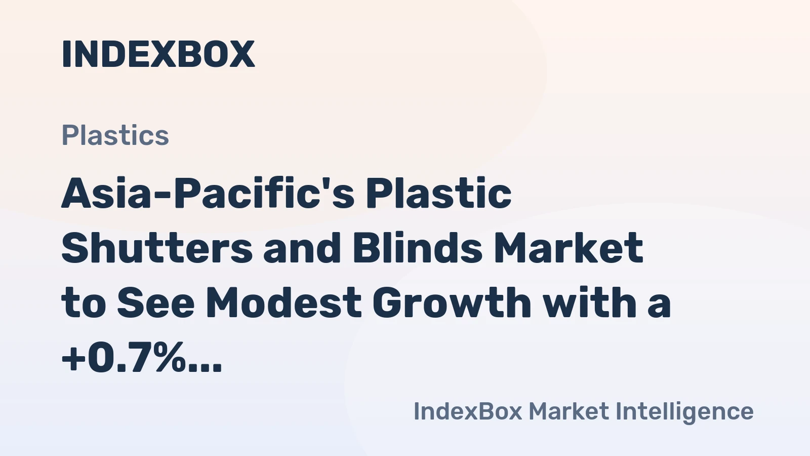 Asia-Pacific's Plastic Shutters and Blinds Market to See Modest Growth with a +0.7% Volume CAGR Through 2035