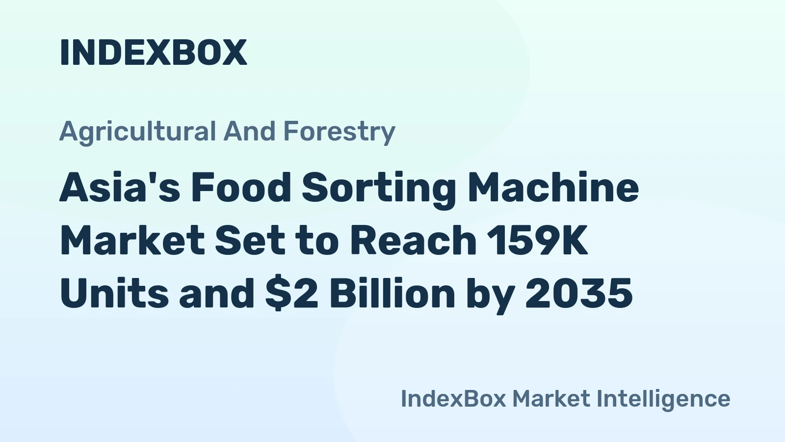 Asia's Food Sorting Machine Market Set to Reach 159K Units and $2 Billion by 2035