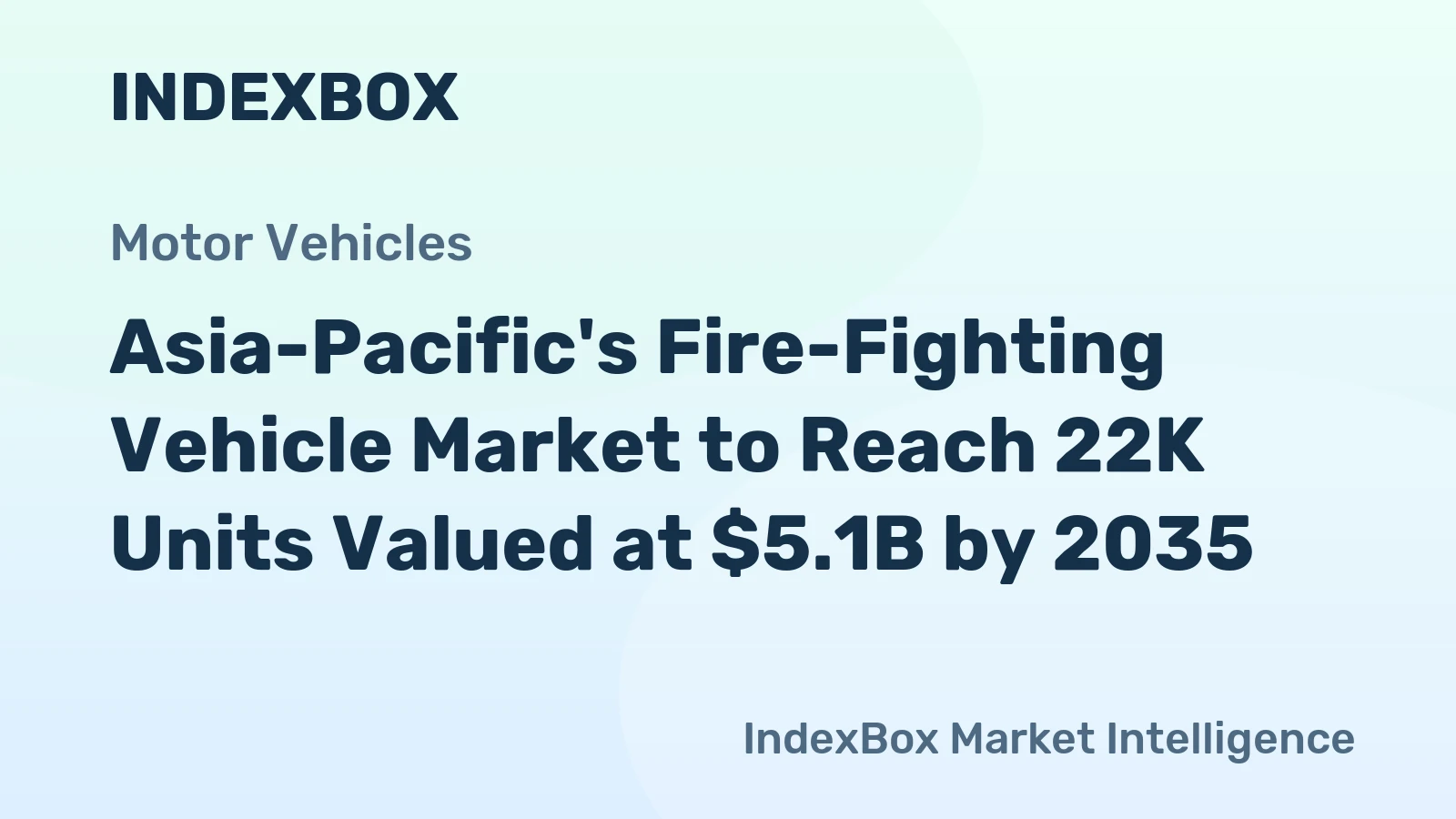 Asia-Pacific's Fire-Fighting Vehicle Market to Reach 22K Units Valued at $5.1B by 2035