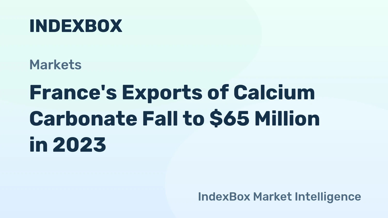 France's Exports of Calcium Carbonate Fall to $65 Million in 2023