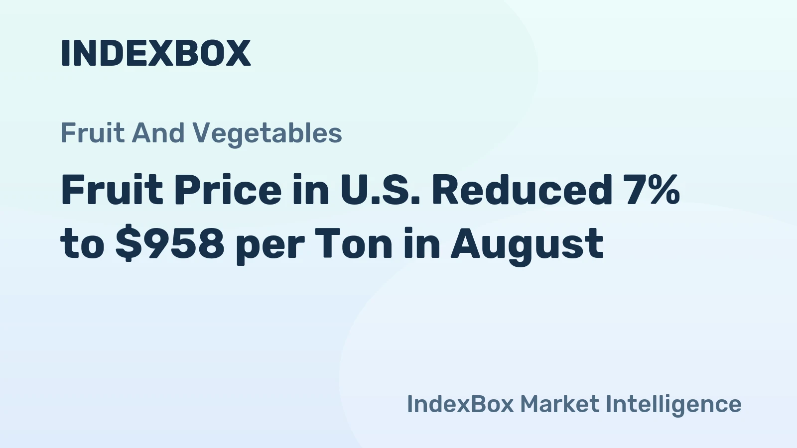Fruit Price in U.S. Reduced 7% to $958 per Ton in August