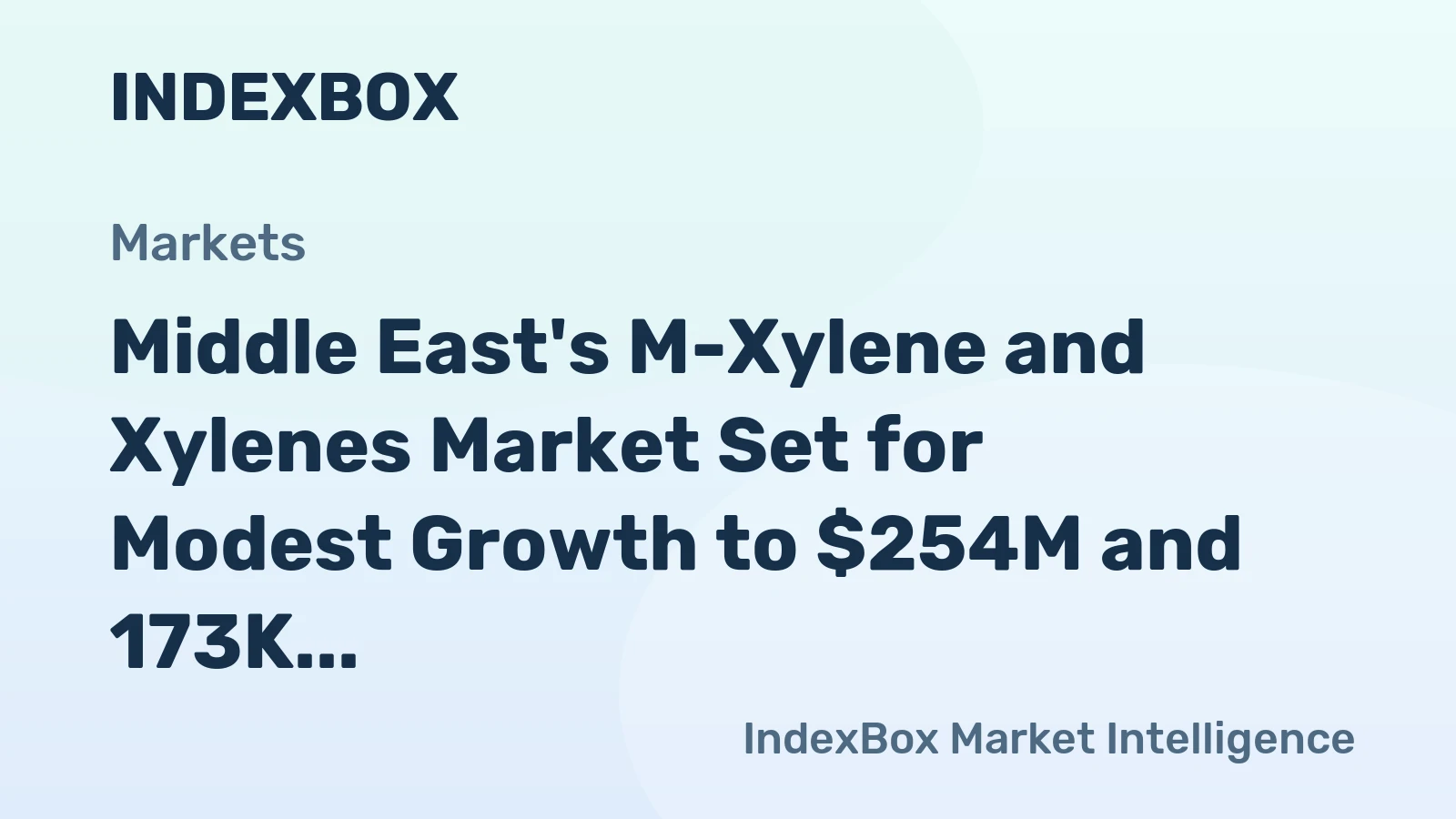 Middle East's M-Xylene and Xylenes Market Set for Modest Growth to $254M and 173K Tons by 2035