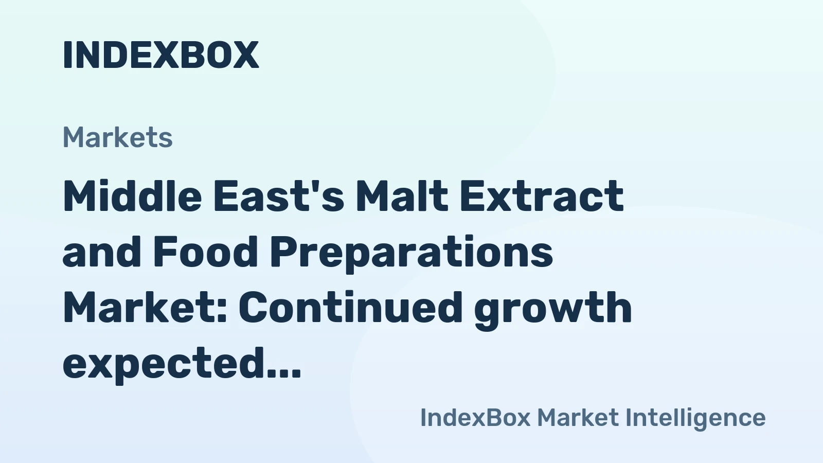 Middle East's Malt Extract and Food Preparations Market: Continued growth expected with market volume reaching 438K tons and value hitting $1.2B by 2035