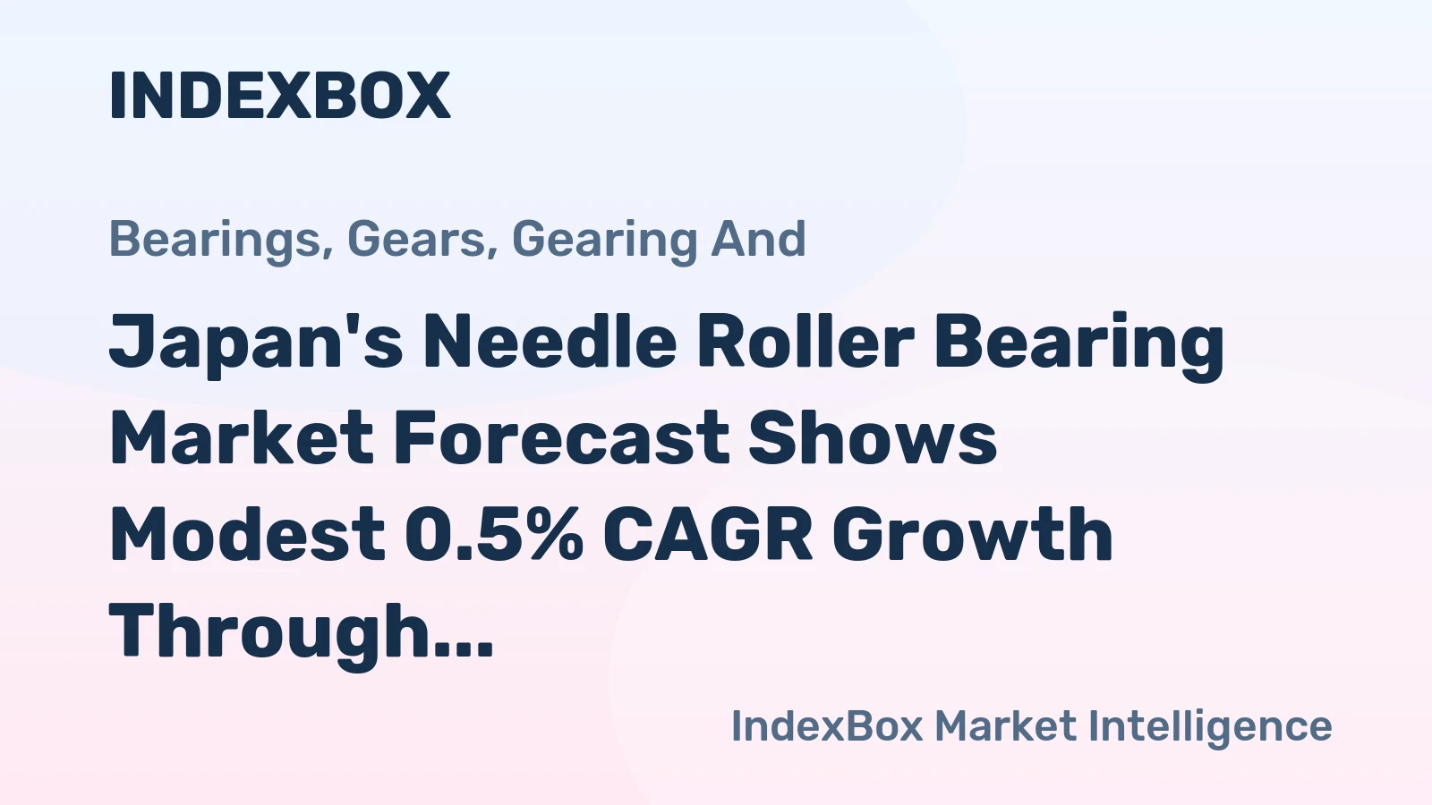 Japan's Needle Roller Bearing Market Forecast Shows Modest 0.5% CAGR Growth Through 2035