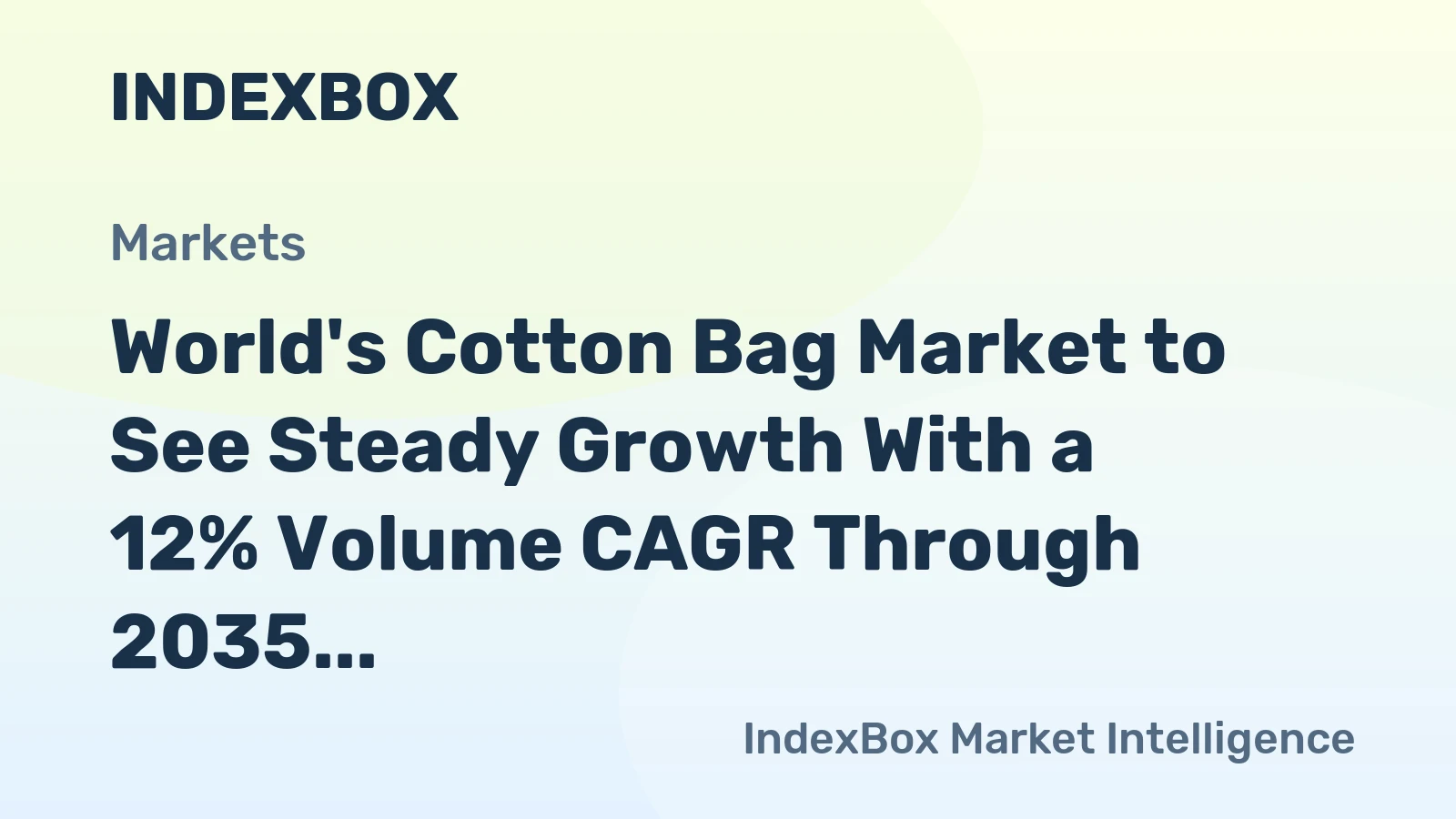World's Cotton Bag Market to See Steady Growth With a 12% Volume CAGR Through 2035