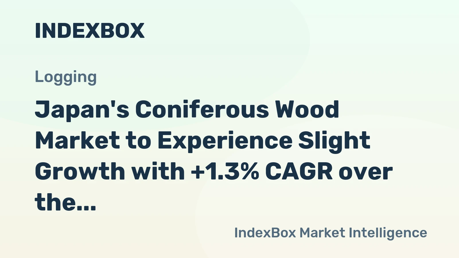 Japan's Coniferous Wood Market to Experience Slight Growth with +1.3% CAGR over the Next Decade